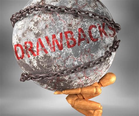 drawbacks as a burden and weight on shoulders symbolized by word