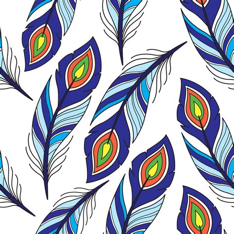 Seamless Pattern With Peacock Feather 1235585 Vector Art At Vecteezy