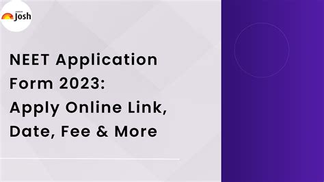 Neet Application Form 2023 Link Date Application Fee How To Apply