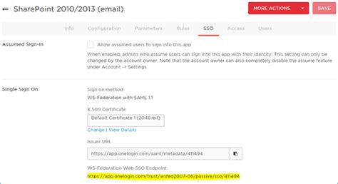 sharepoint 2013 single sign on authentication via saml with onelogin