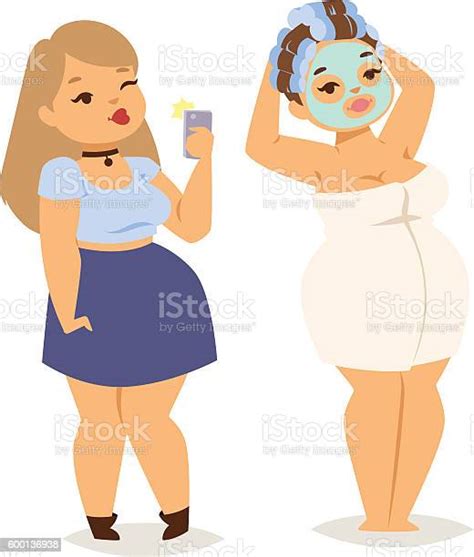 Fat Girl Vector Illustration Character Stock Illustration Download