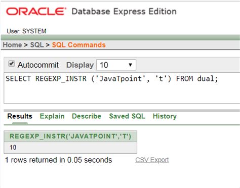 oracle string regexp instr function javatpoint