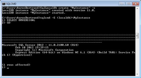 getting started with sql server 2012 express localdb