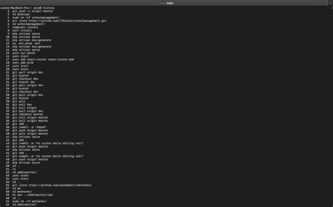 using grep and history command to find previous commands
