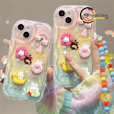 Ss868 Casing Happy Smile Rabbit 3d Untuk Oppo A1 A1k A3s A5 A5s A7 A8