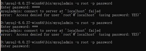 mysql database initialization password error error ‘access denied for