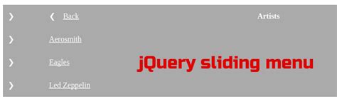 jquery sliding menu