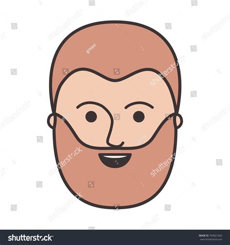 Male Face Short Hair Full Beard Stock Vector Royalty Free 764621665