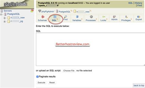backup and restore postgresql database with phppgadmin better host review