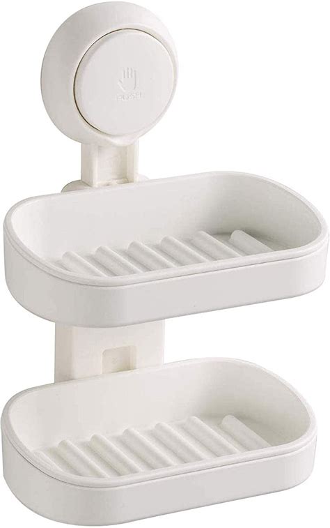 Double Layer Soap Dish Suction Cup Soap Holder For Shower Hassle Free