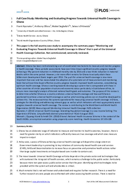 Pdf Monitoring And Evaluating Progress Towards Universal Health