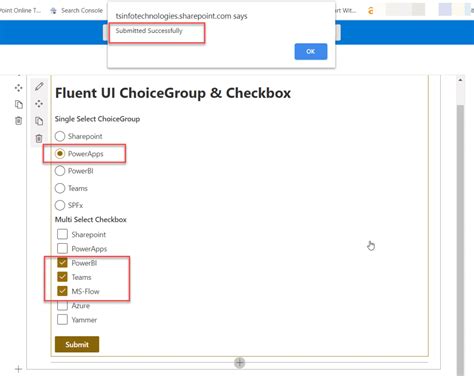 sharepoint framework fluent ui react choicegroup radio button and