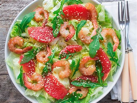 Salade De Crevettes Et De Pamplemousse Rose Recette Recette Hot Sex