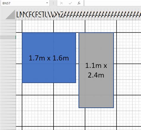 show dimensions of excel shape in column widths and row heights vba