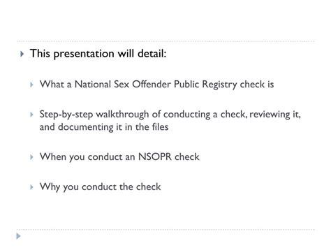 Ppt National Sex Offender Public Registry Check Powerpoint