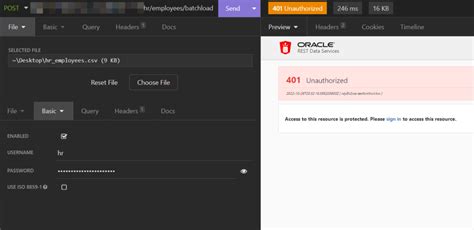 batch loading csv to oracle database again via rest apis