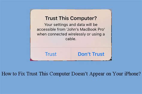 what to do if trust this computer does not appear on your iphone