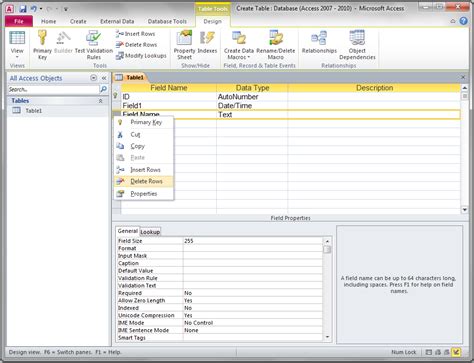 delete fields access vba and vb tutorials