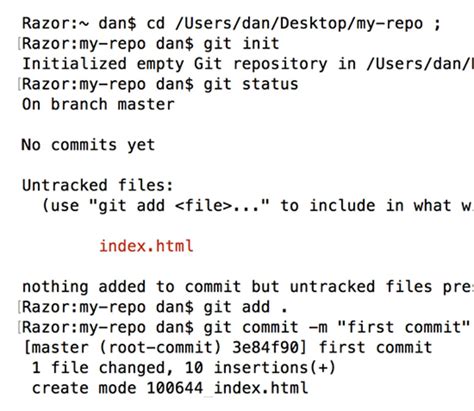 create a git repository with git init git tips and commands