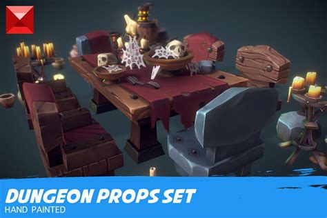 dungeon props pack 100 objects free download unity asset collection