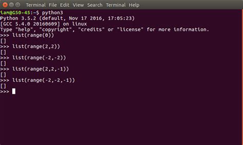 [example code] python3 range a b function behaviour and empty lists