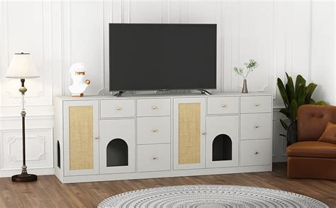 Lovinouse Hidden Cat Litter Box Enclosure Furniture With