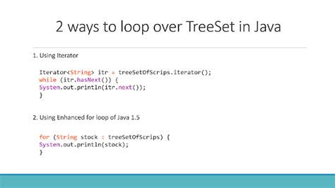 how to loop over treeset in java with example java67