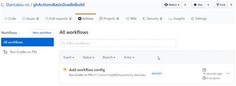 github actions with gradle to set up a basic ci cd build
