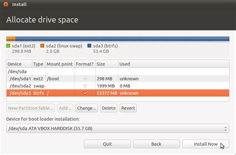 how to install ubuntu 11 04 on a btrfs file system