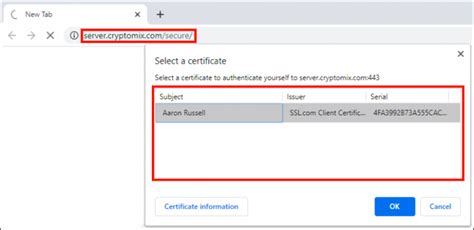 configuring client authentication certificates in web browsers