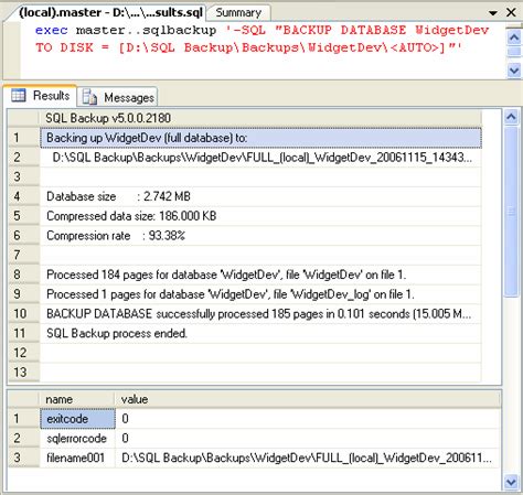 using the extended stored procedure