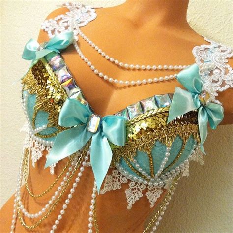 The Love Shackk On Instagram “aqua And Gold Rave Bra