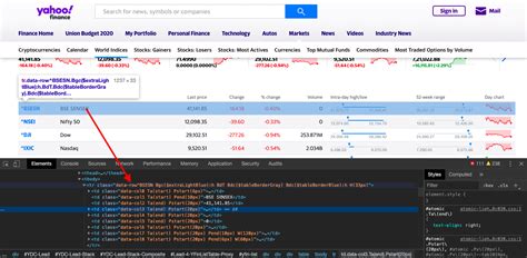 scraping world indices data from yahoo finance with python