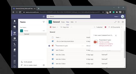 microsoft teams cannot delete file fixed