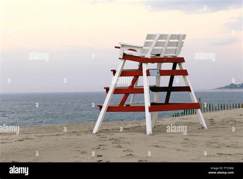 A Lifeguards Chair On The Beach In Cape May New Jersey Usa Stock