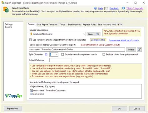 create excel report in ssis using a template export formatted xlsx