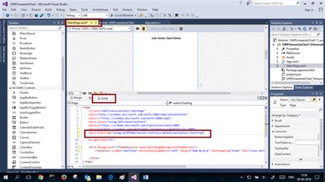 creating line chart application in uwp with xaml and c