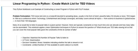 introductory guide to linear optimization in python ted