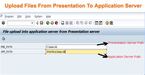 uploading files from presentation to application server