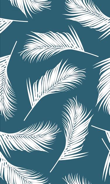 Premium Vector Seamless Pattern With White Palms Leaf