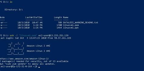 how to ssh to ec2 instance using putty terminal and powershell