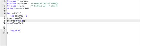 solved c type a statement using srand to seed random