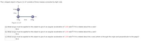 Solved The L Shaped Object In Figure 11 27 Consists Of Three