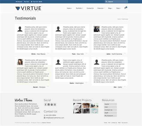 testimonial grid template virtue premium documentation