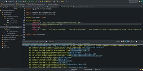 eclipse cucumber exception failed to create directory