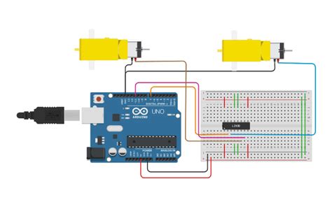 circuit design l08 current boosting with l293d tinkercad