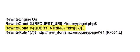 learn about htaccess 301 redirect for urls with a query string