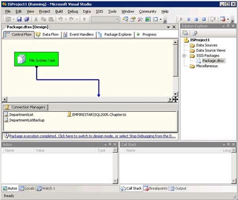 sql server integration services ssis saving and running