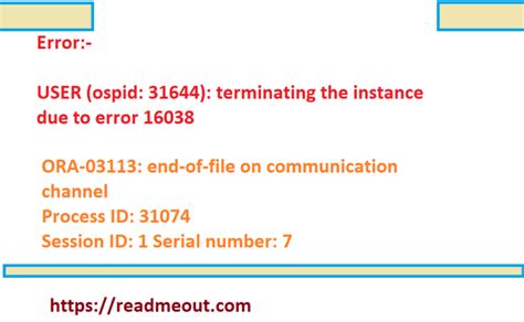 how to resolve terminating the instance due to error 16038