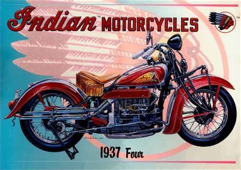 134 Motorcycle Indian 1937 Motorcycles Four 41x29